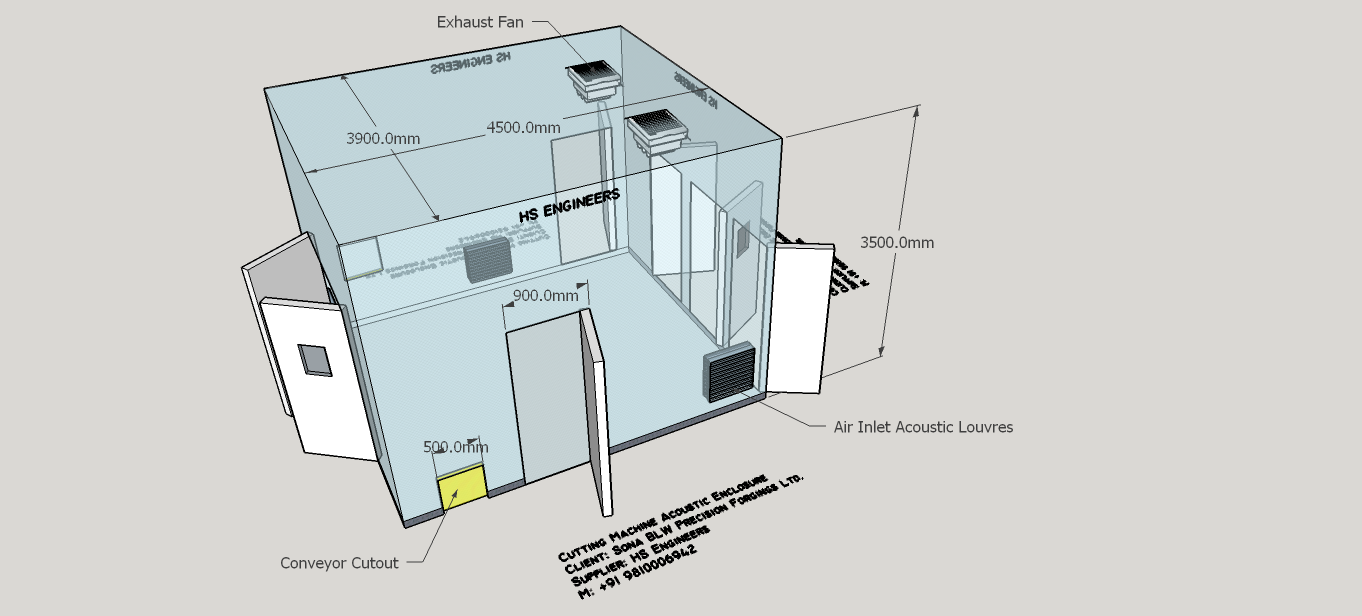 Installed Cutting Machine Acoustic Hood for Sona BLW forgings Ltd - HS ...